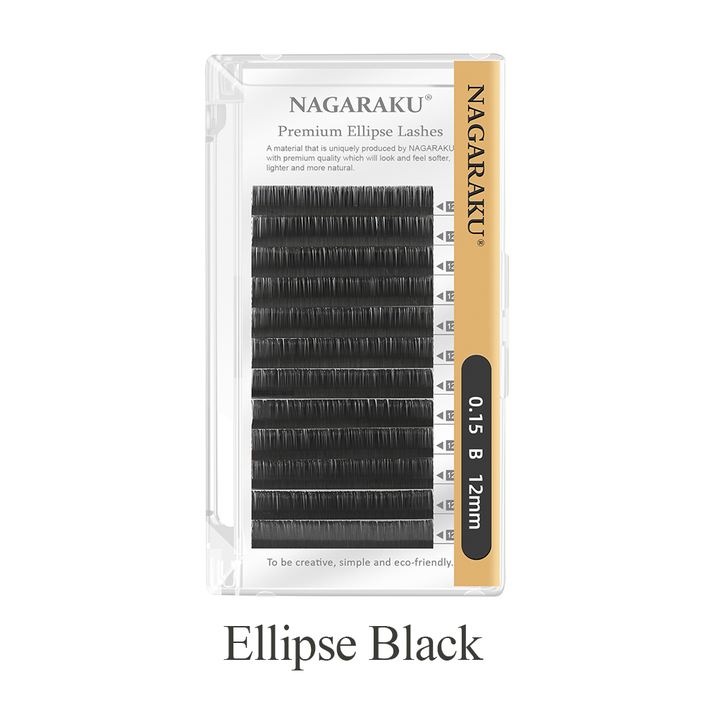 NAGARAKU Grey Black Brown Color Split Tips Ellipse Eyelashes,Ellipse ...