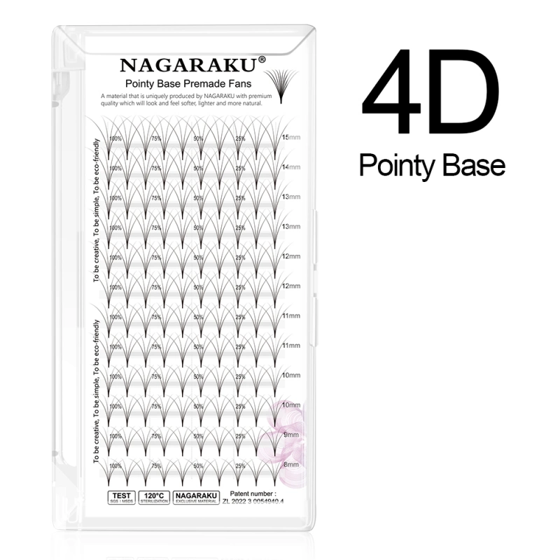 NAGARAKU Pointy Base Premade Fans Eyelash Extension Sharp Narrow Stem ...