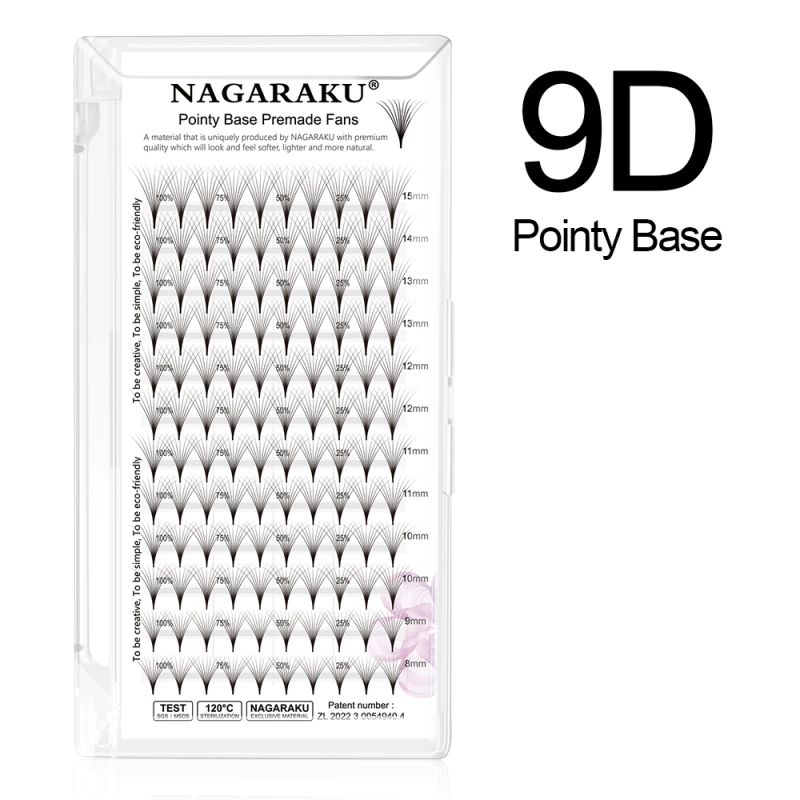 NAGARAKU Pointy Base Premade Fans Eyelash Extension Sharp Narrow Stem ...