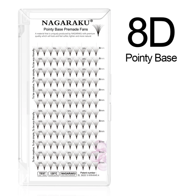 NAGARAKU Pointy Base Premade Fans Eyelash Extension Sharp Narrow Stem ...