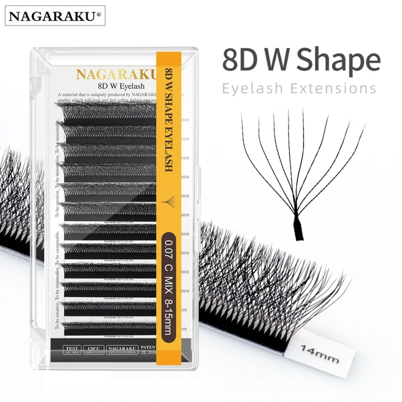 NAGARAKU 3D 4D 5D 6D 7D 8D W Shape Eyelash Extension,YY/W Shape Eyelashes