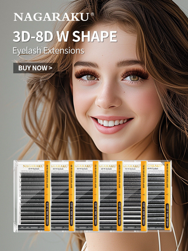 NAGARAKU 3D 4D 5D 6D 7D 8D W Shape Eyelash Extension,YY/W Shape Eyelashes