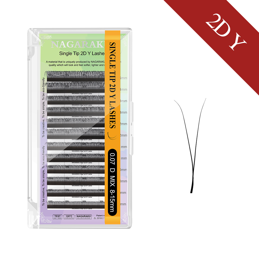 NAGARAKU 2D Y YY YYY Eyelash Extension,YY/W Shape Eyelashes