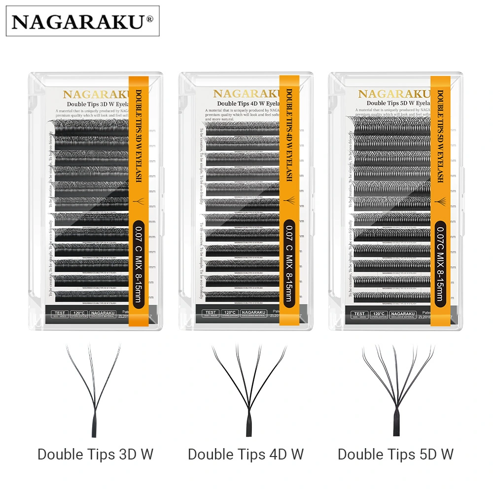 NAGARAKU Double Tips 3D 4D 5D W Eyelash Extension,YY/W Shape Eyelashes