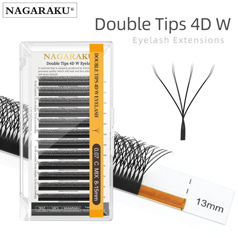 NAGARAKU Double Tips 3D 4D 5D W Eyelash Extension,YY/W Shape Eyelashes