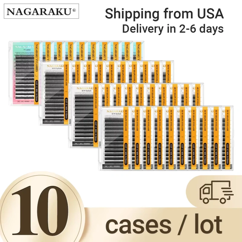 NAGARAKU Fast Shipping 10 Trays of YY 3D 4D 5D W Eyelashes
