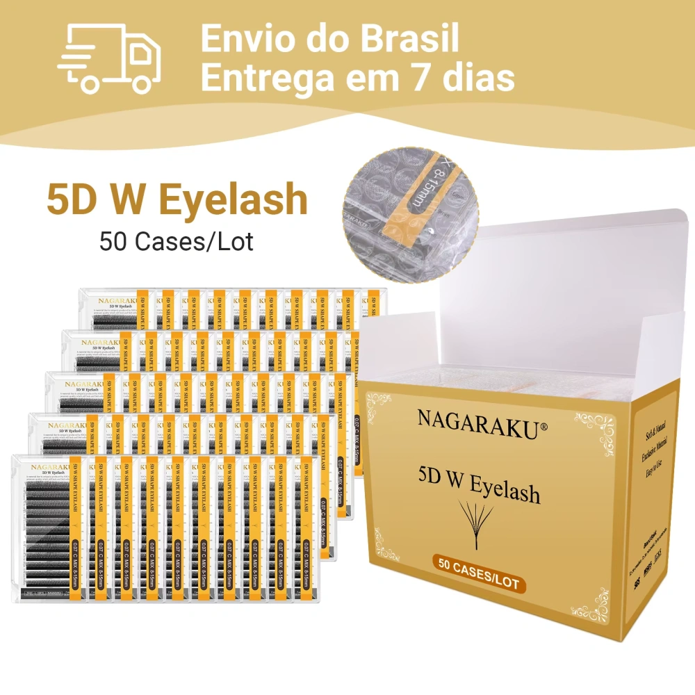 NAGARAKU 50 Cases of 3D 4D 5D W Eyelashes Ship From Brazil