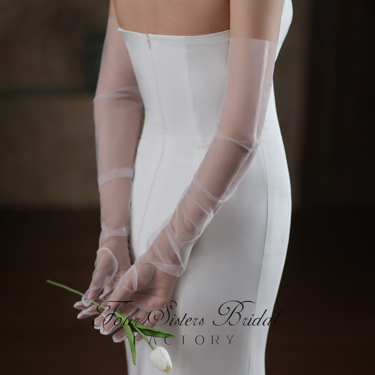 Beading Tulle Gloves