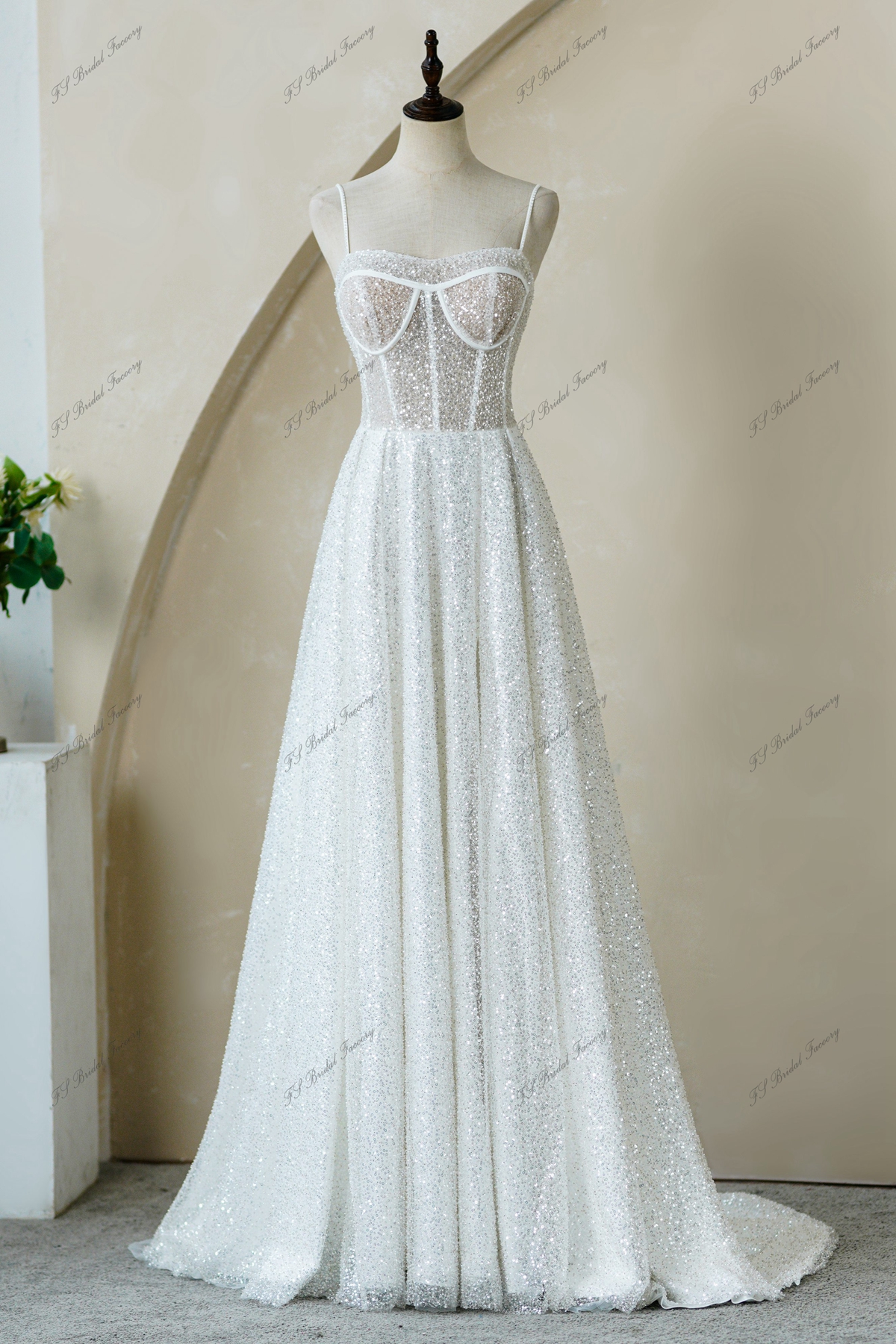 Sparkle Brighter Floating Beaded Lace Wedding Gowns
