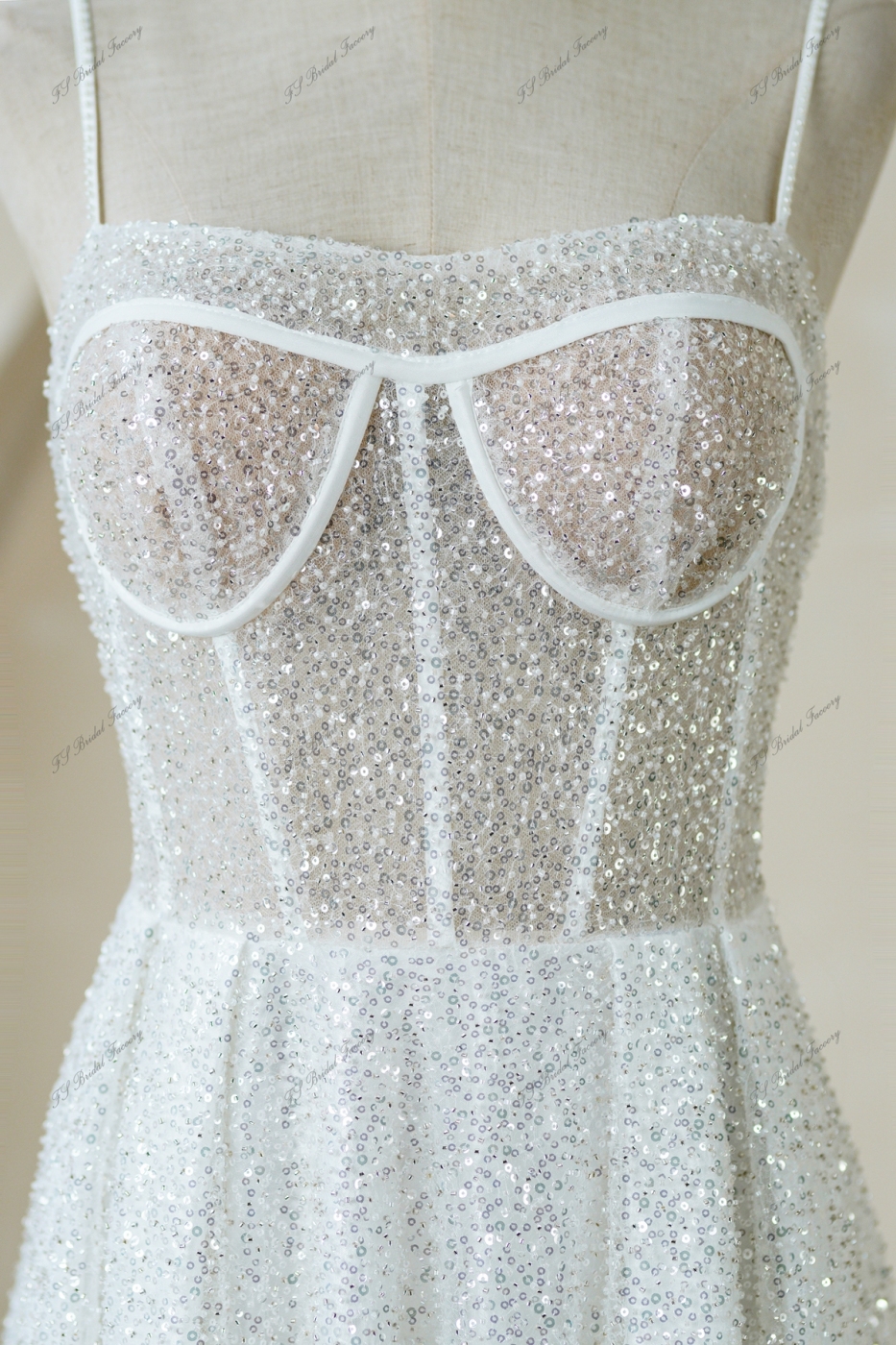 Sparkle Brighter Floating Beaded Lace Wedding Gowns