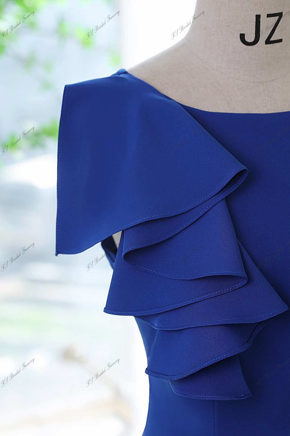 Ruffled Round Neckline Cocktail Dress With Key Hole Back