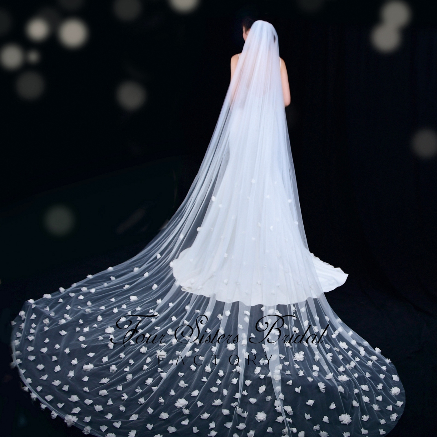 3D Flowers Bridal Veil