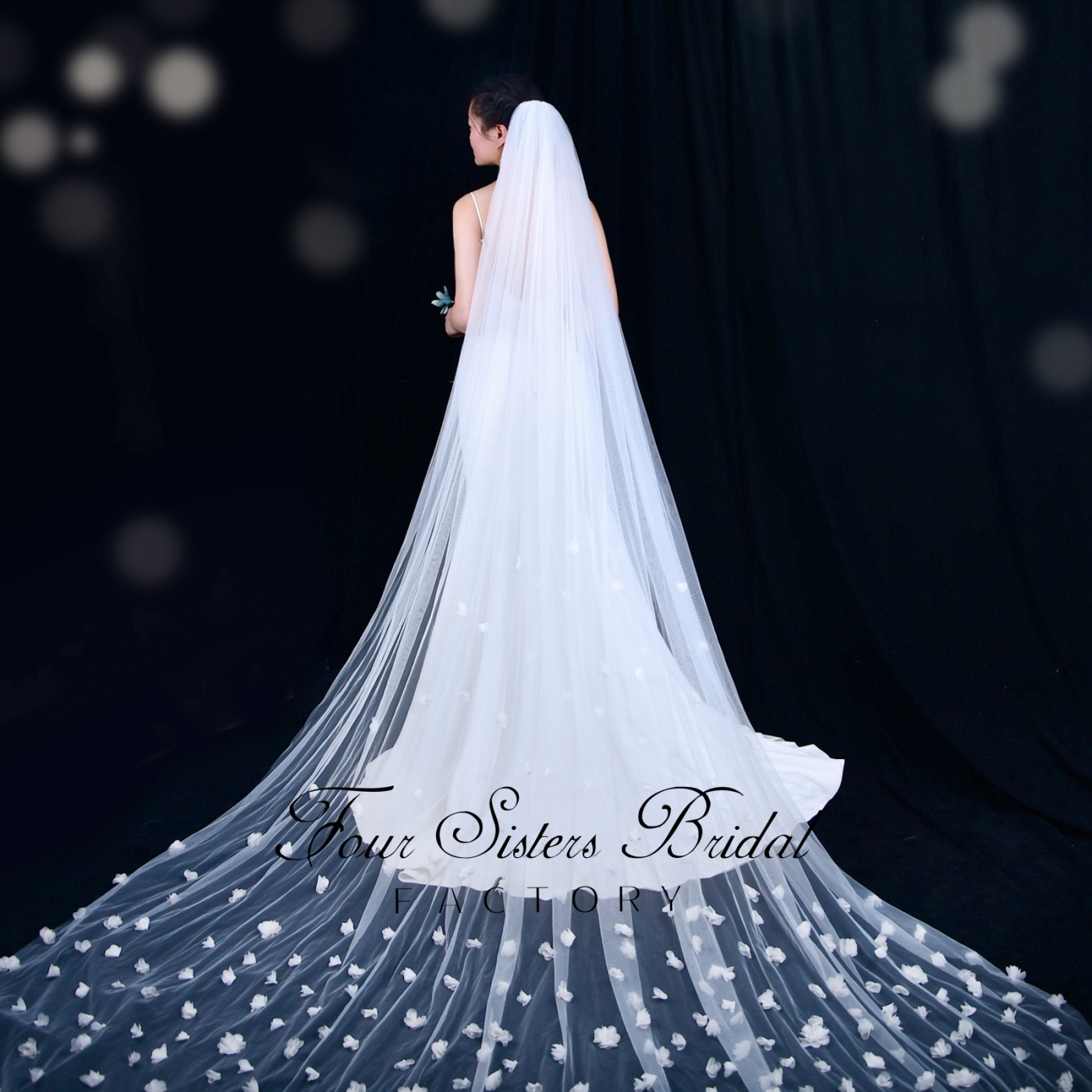 3D Flowers Bridal Veil