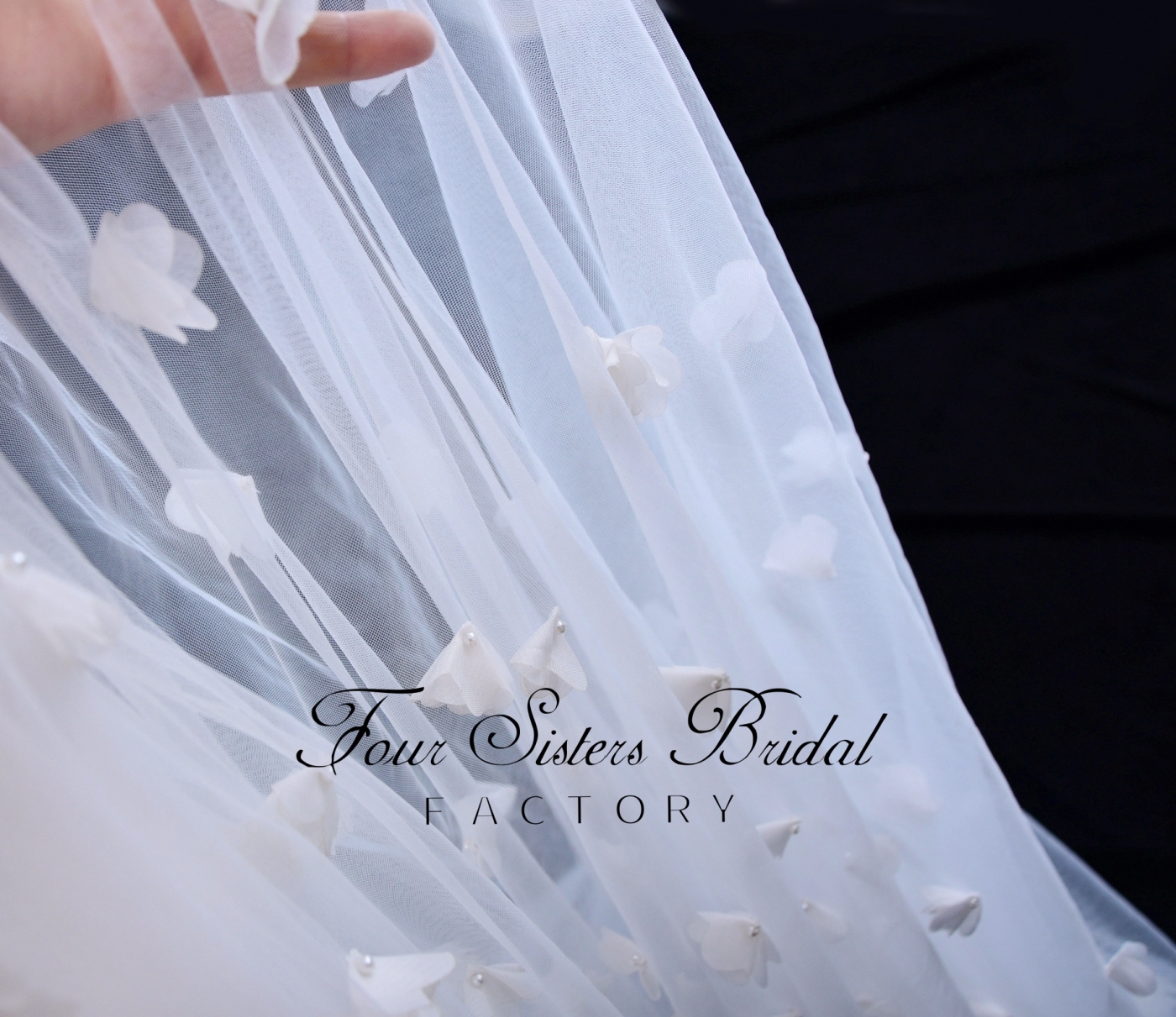 3D Flowers Bridal Veil