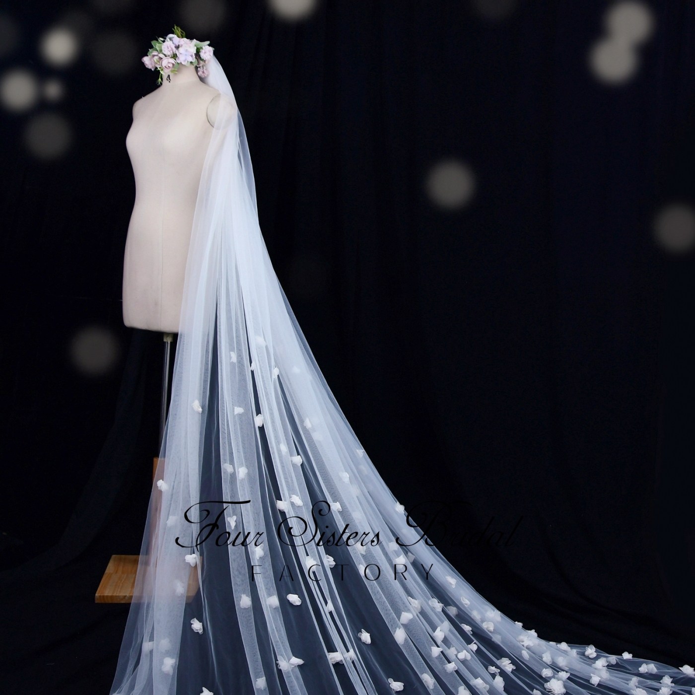 3D Flowers Bridal Veil