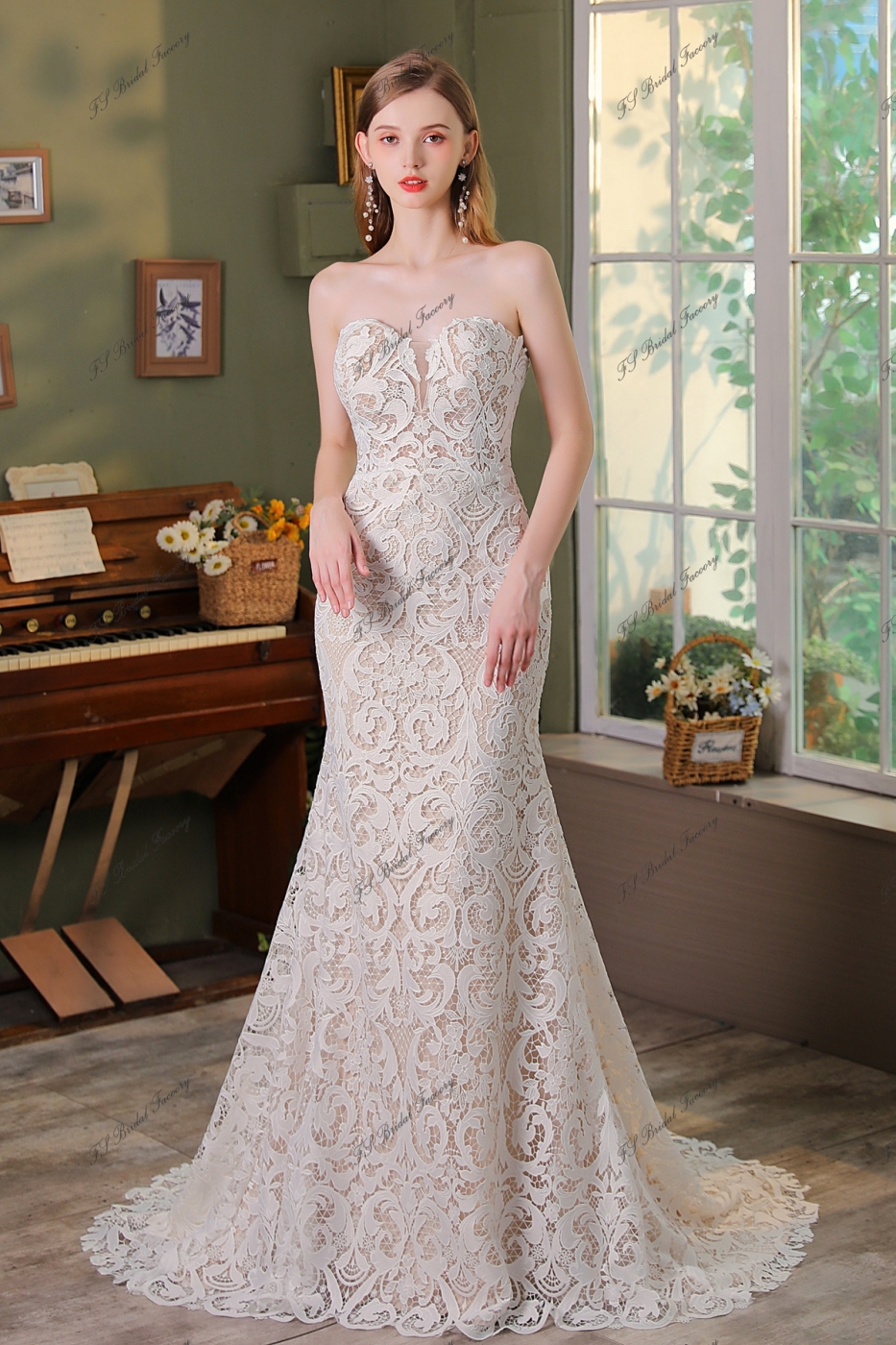 Soft Mermaid Sweet Heart Neckline Wedding Dress