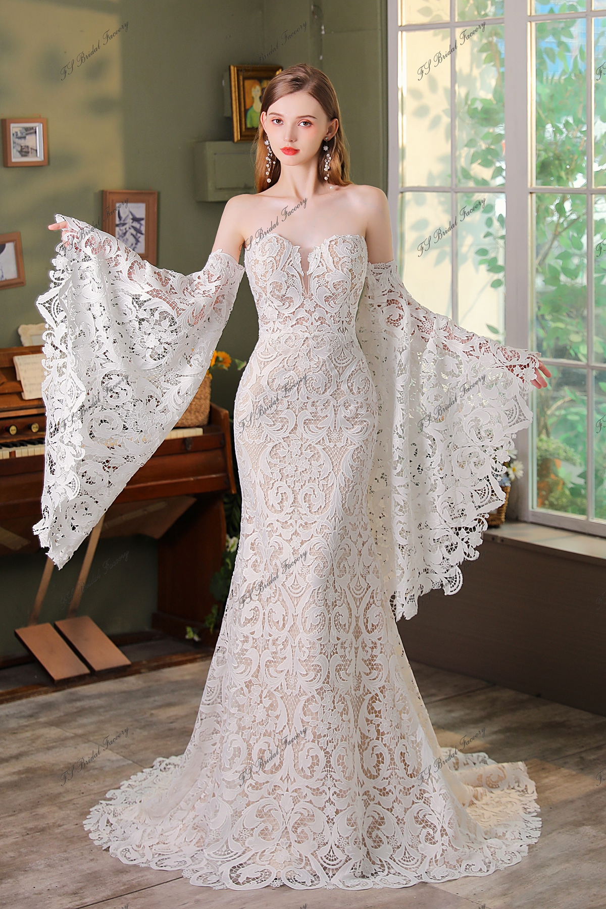 Soft Mermaid Sweet Heart Neckline Wedding Dress