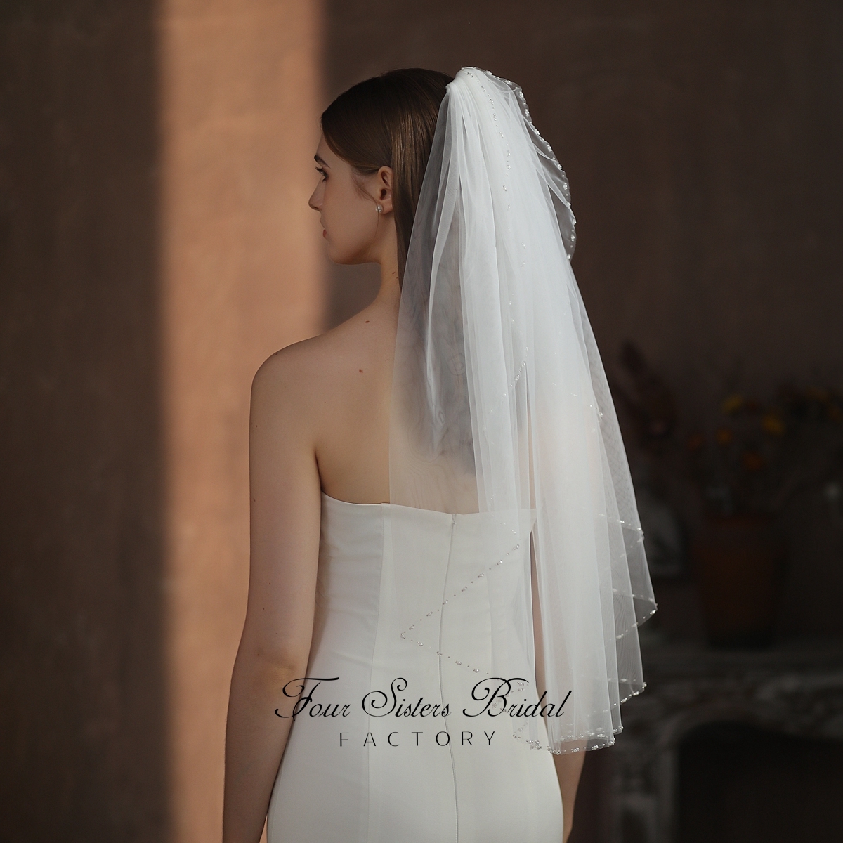 31 Inches Beading Bridal Veils