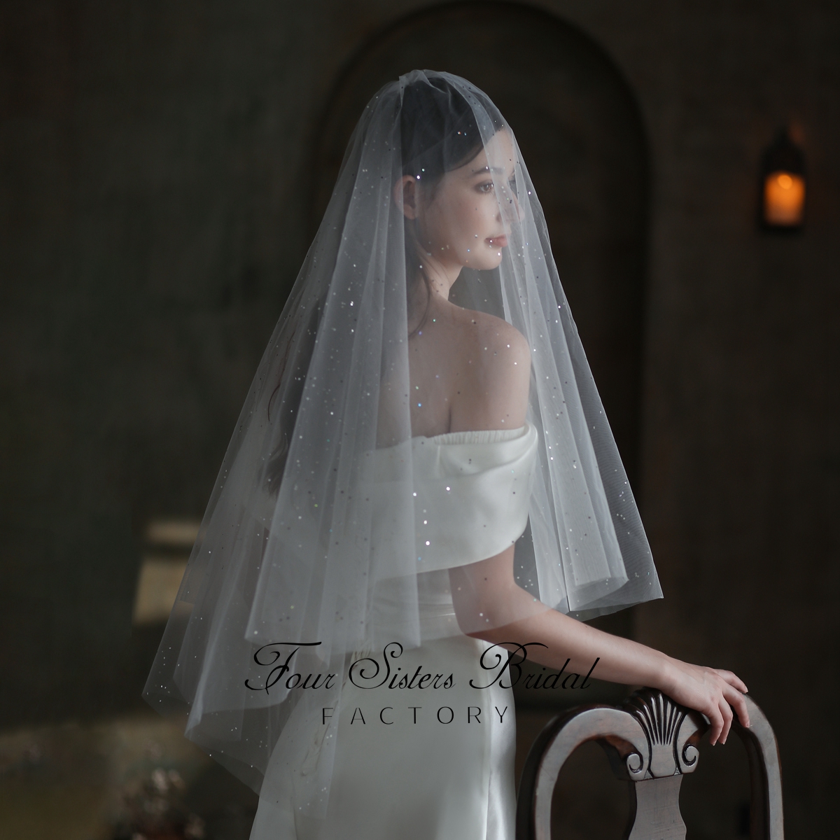 Two Layers Sequin Bling Bling Veil