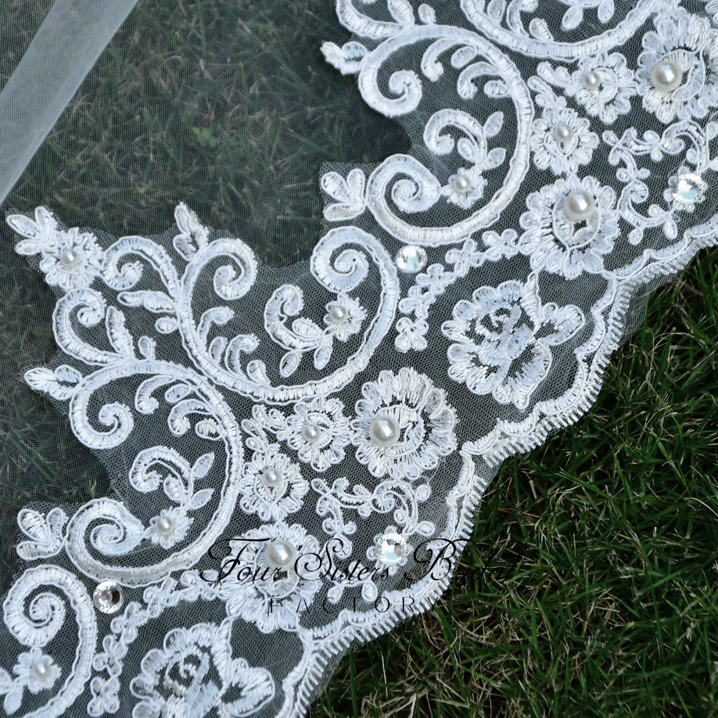 Lace Beading Wedding Veils