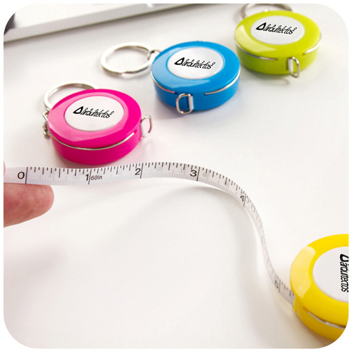 Plastic Mini Tape Measure Keychain