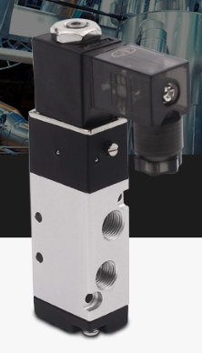 Two position five way solenoid valve