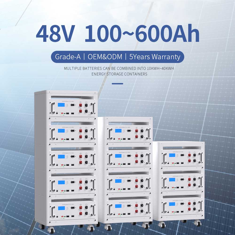 LiFeP04 51.2V 400Ah Multiple Batteries Stackable Rack Energy Storage System
