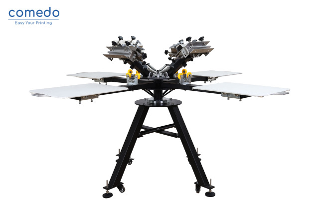 Comedo 4 Color 4 Station Rotary Silk T-shirt Screen Printing Machine ...