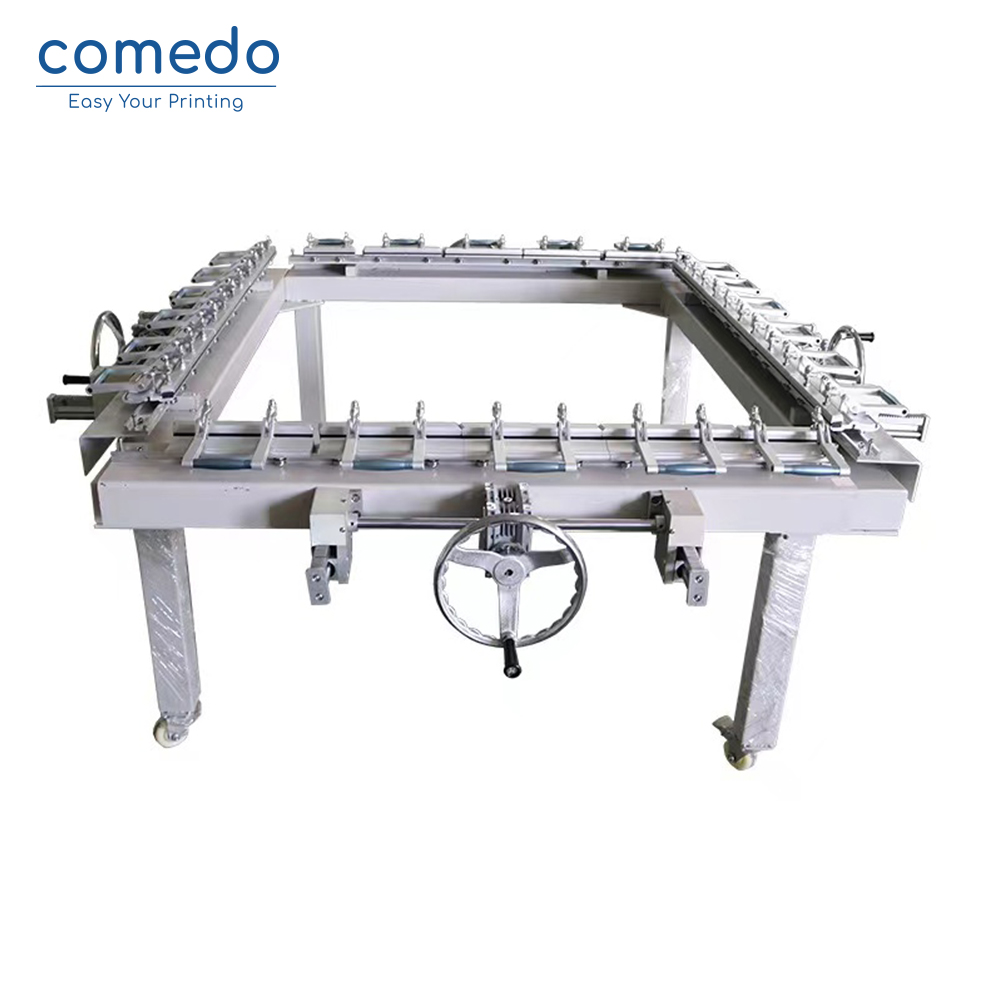 Pneumatic turbin type double & single clamp screen mesh stretching machine