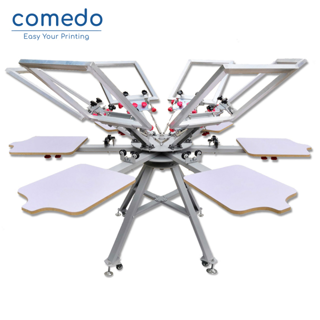 Manual rotary screen printing machine with micro regstration 404 606 808