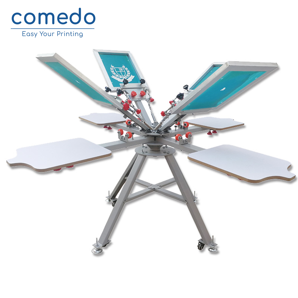 Manual rotary screen printing machine with micro regstration 404 606 808