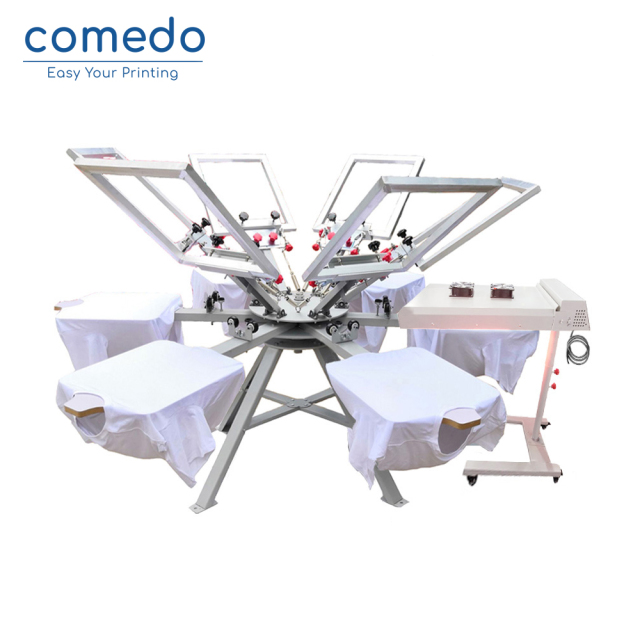 Manual rotary screen printing machine with micro regstration 404 606 808