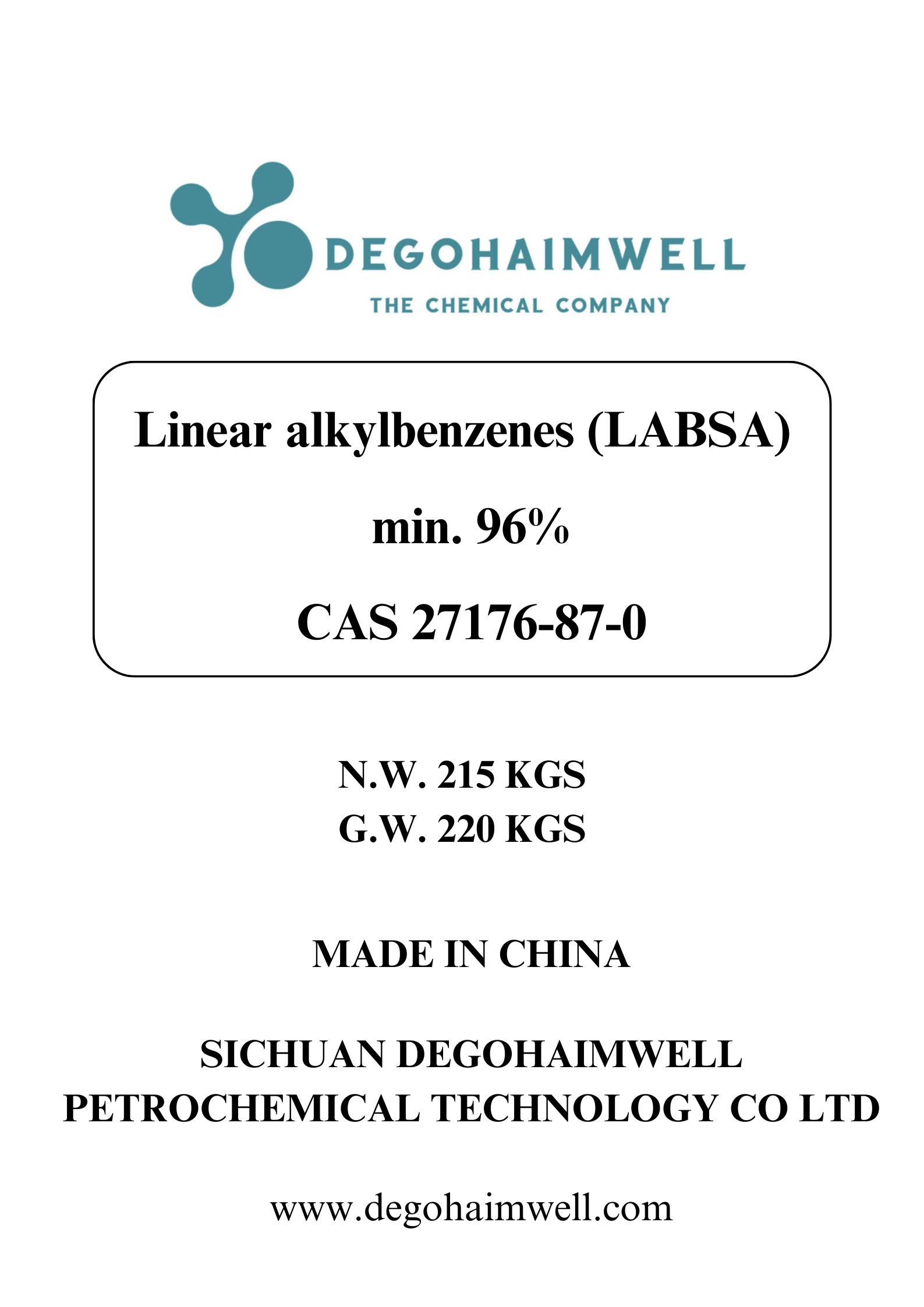 Linear Alkyl Benzene Sulfonic Acid 96% | LABSA 96% | CAS 27176-87-0