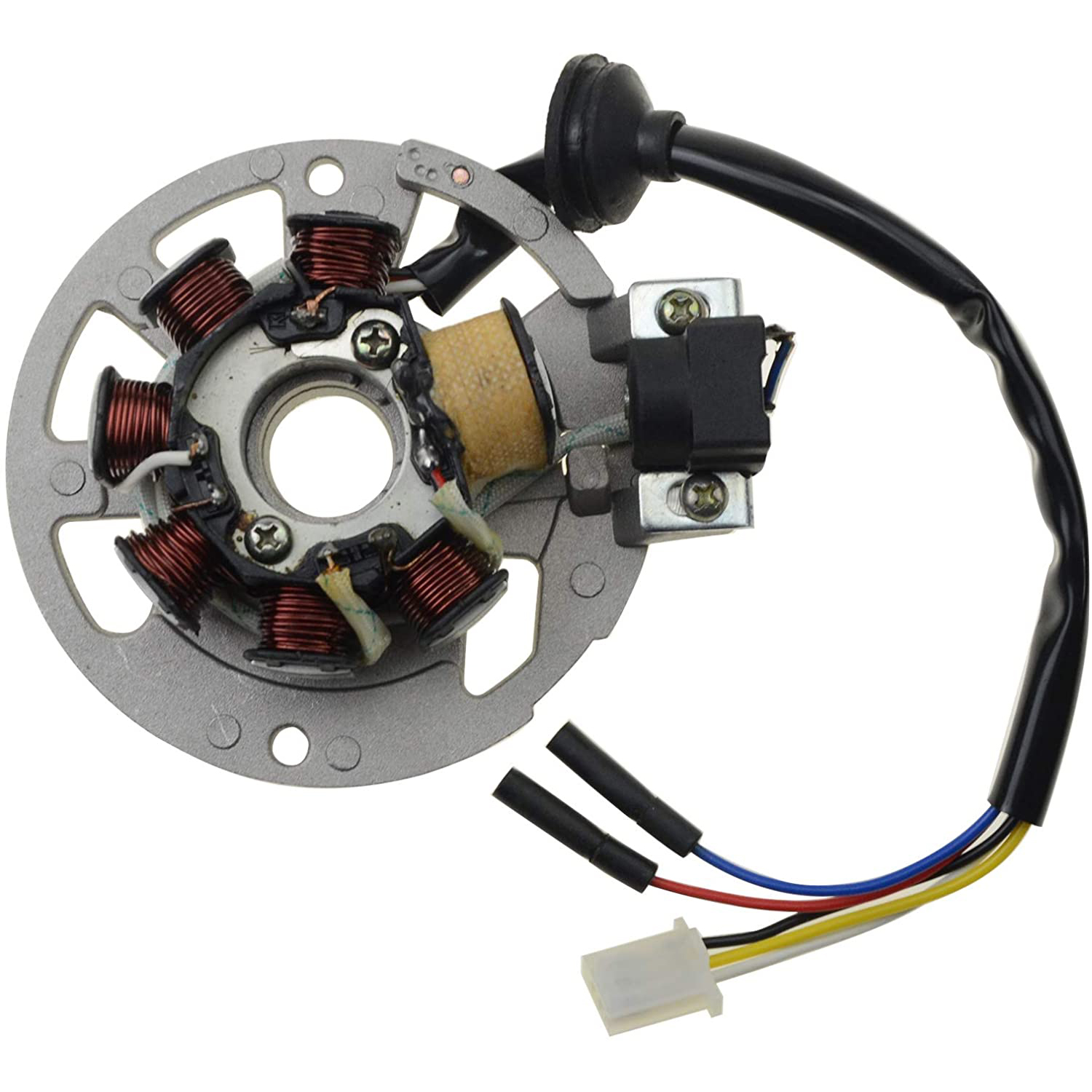 GOOFIT Motorcycle 5 Wires 3 Pin Ignition Stator Magneto Coil Generator ...