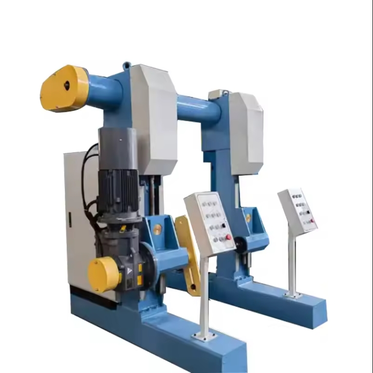 Rewinding line of portal payoff and takeup cable making equip