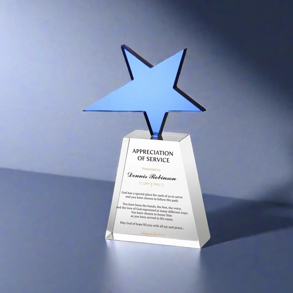 Crystal Blue Star Recognition Teacher Awards Gifts