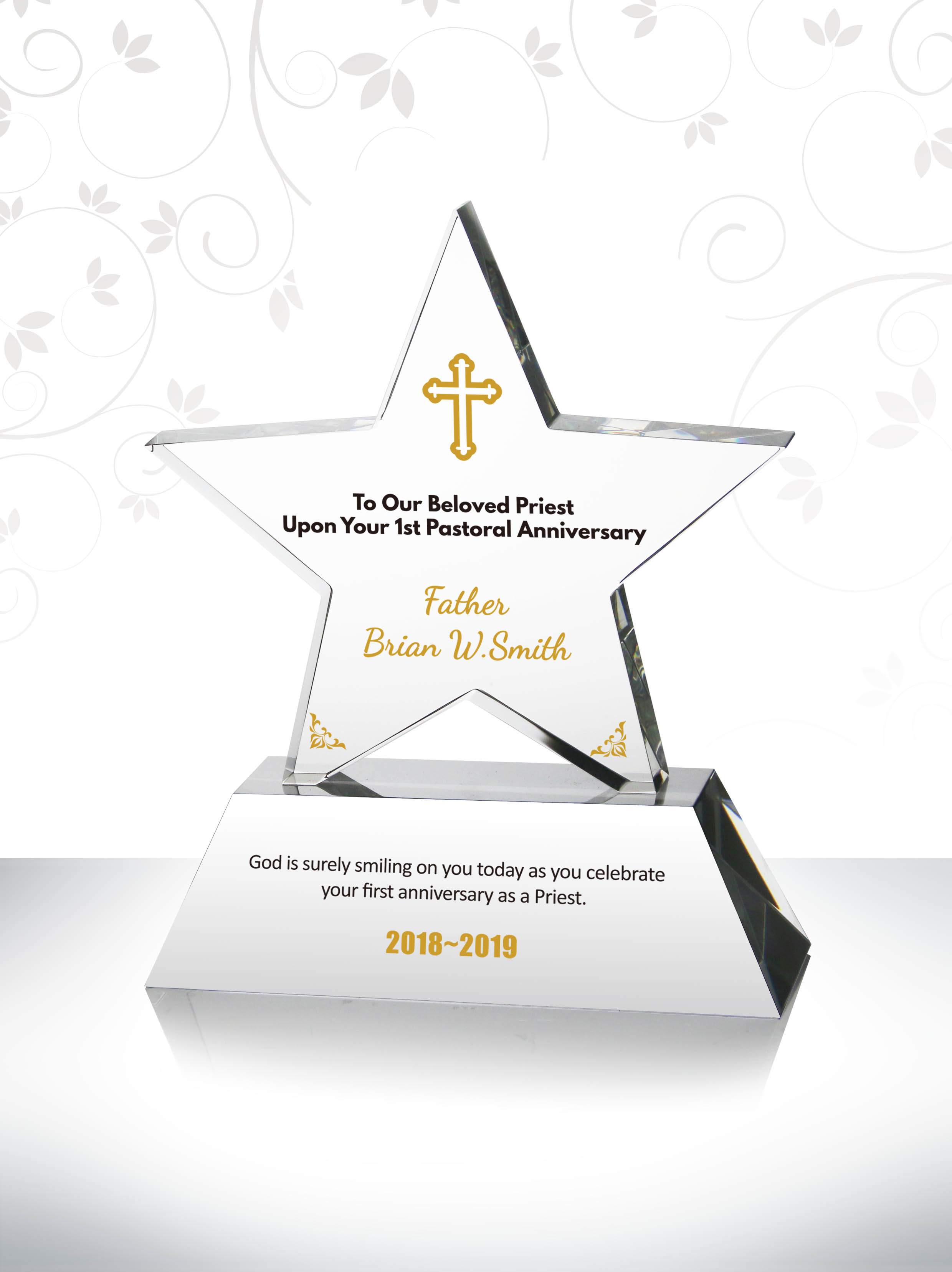 Pastoral Anniversary Star Gift Trophy 40th Anniversary Gift for Pastors ...