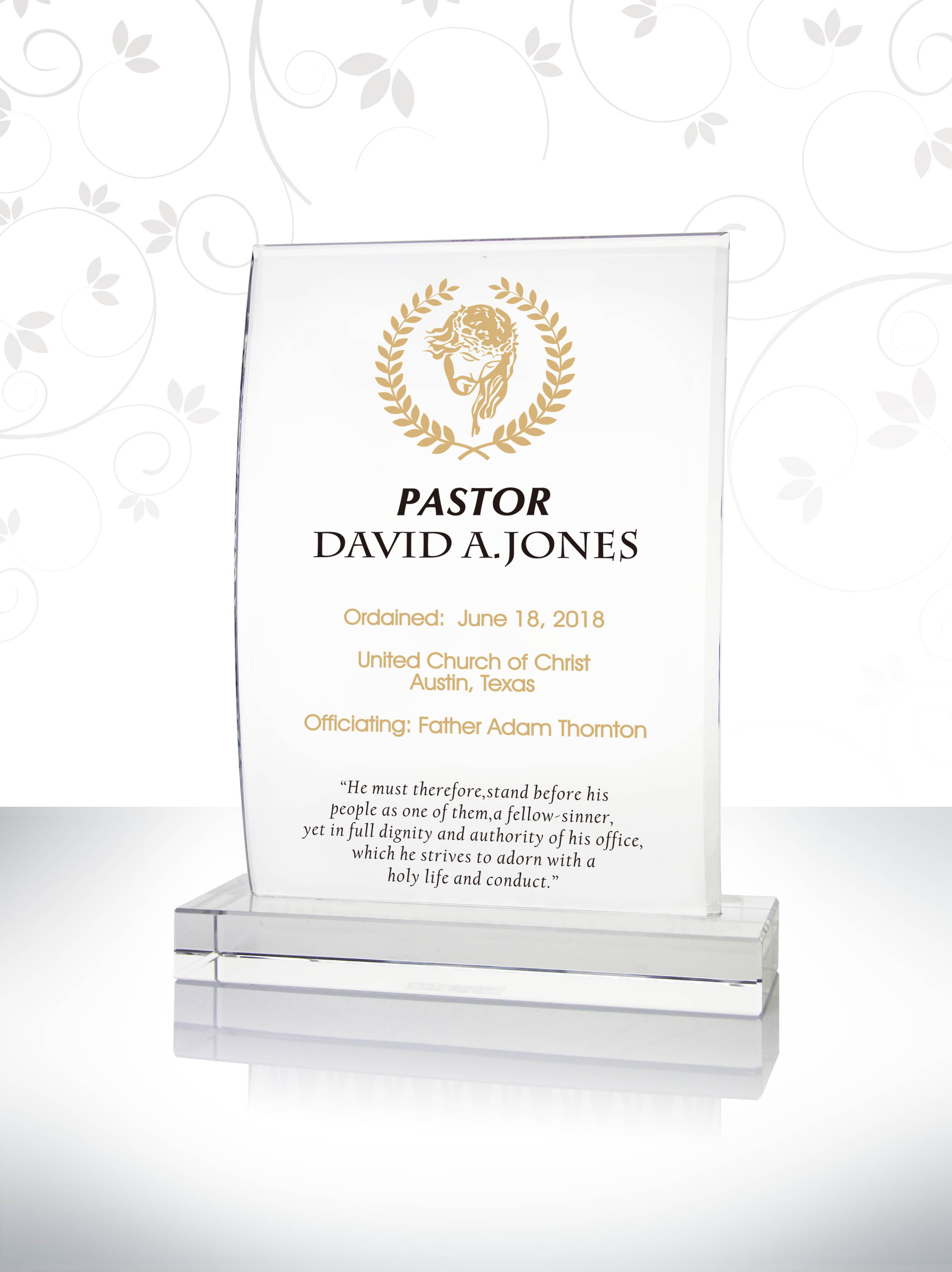 Pastor Ordination Memorial Gift Plaque of Appreciation for Pastor Gifts ...