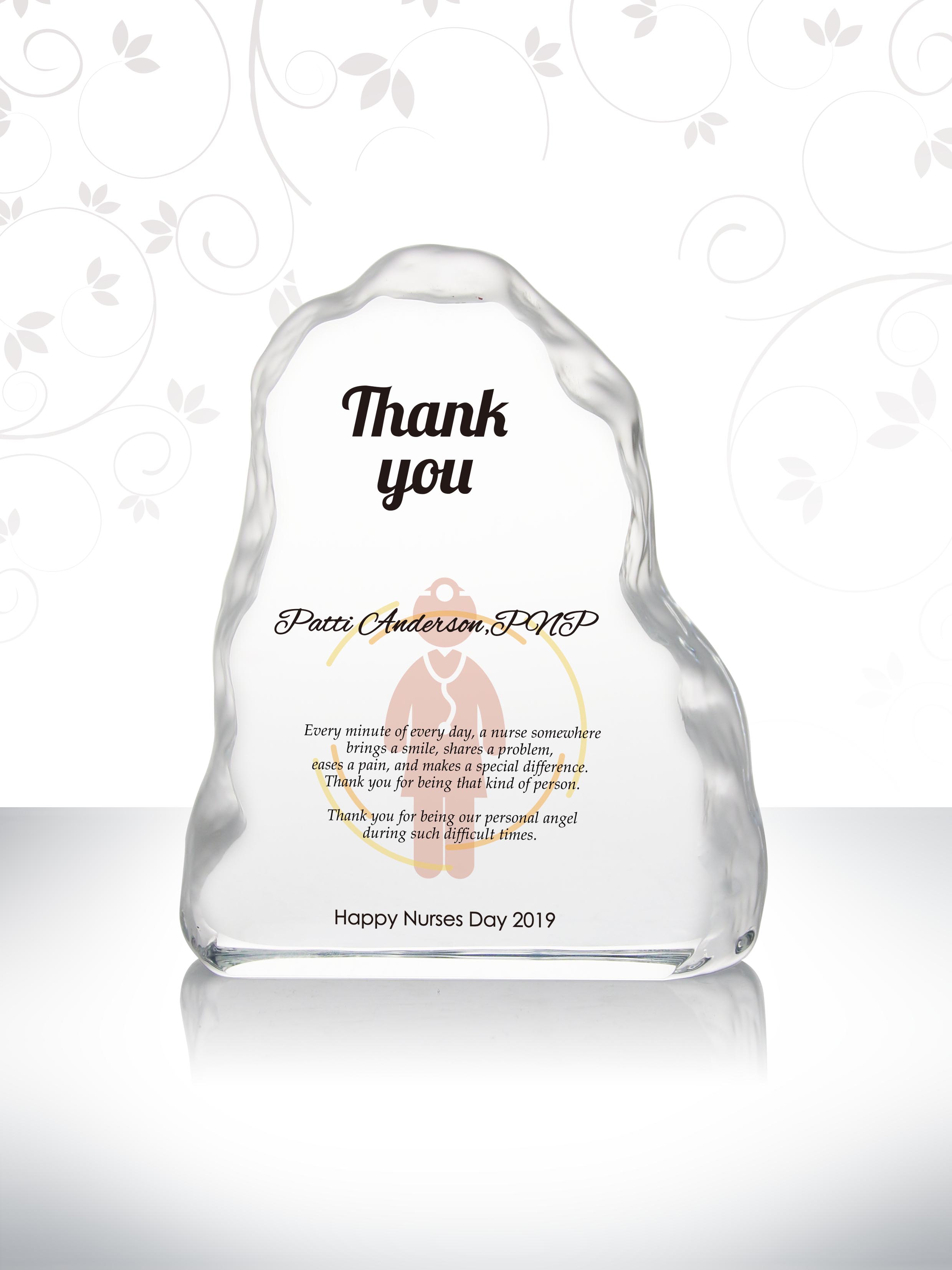 Personalized Crystal Iceberg Appreciation Gift for Nurse