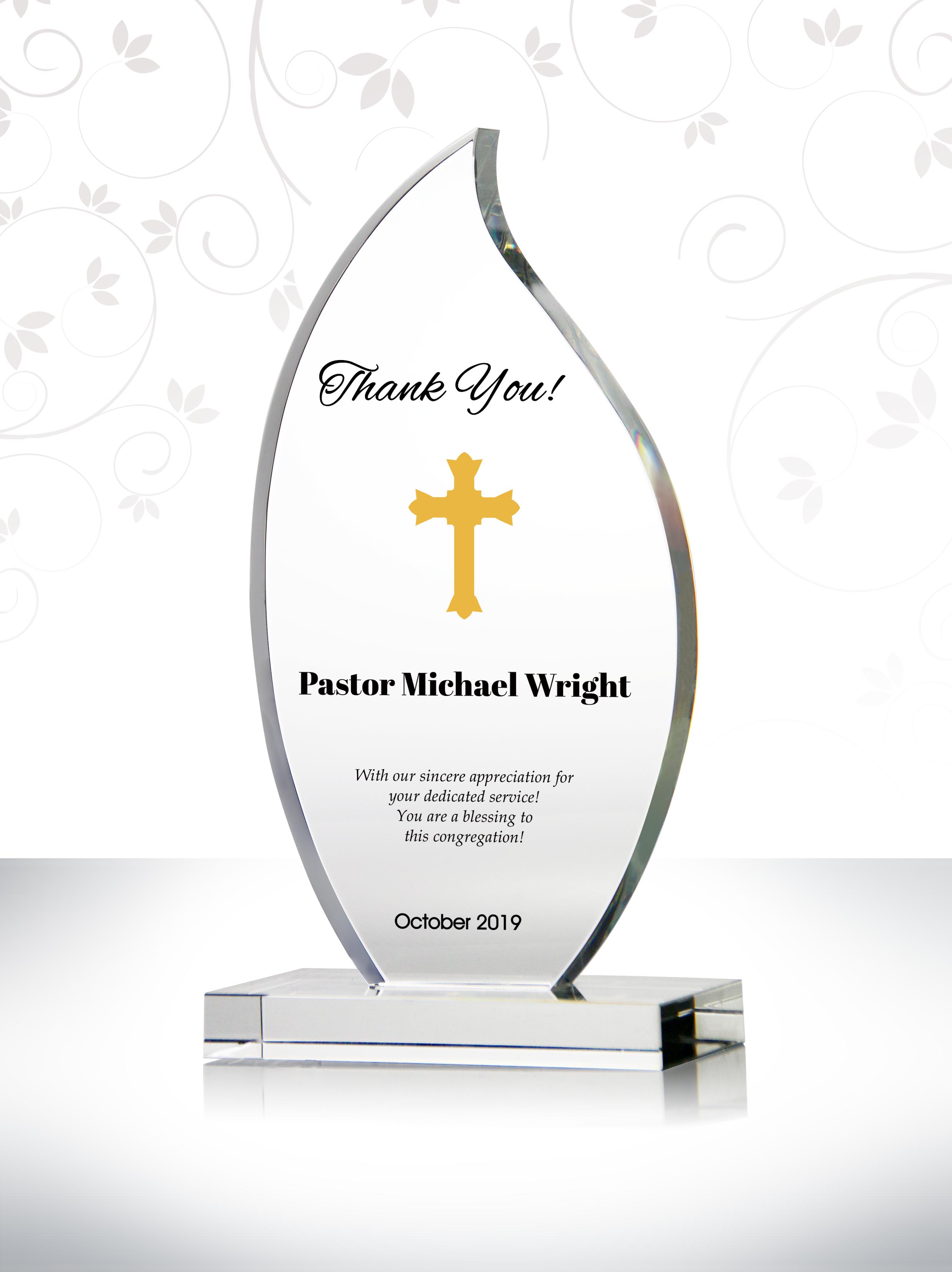 Personalized Appreciation Gift to Thank You Pastor Best Crystal Gift to ...
