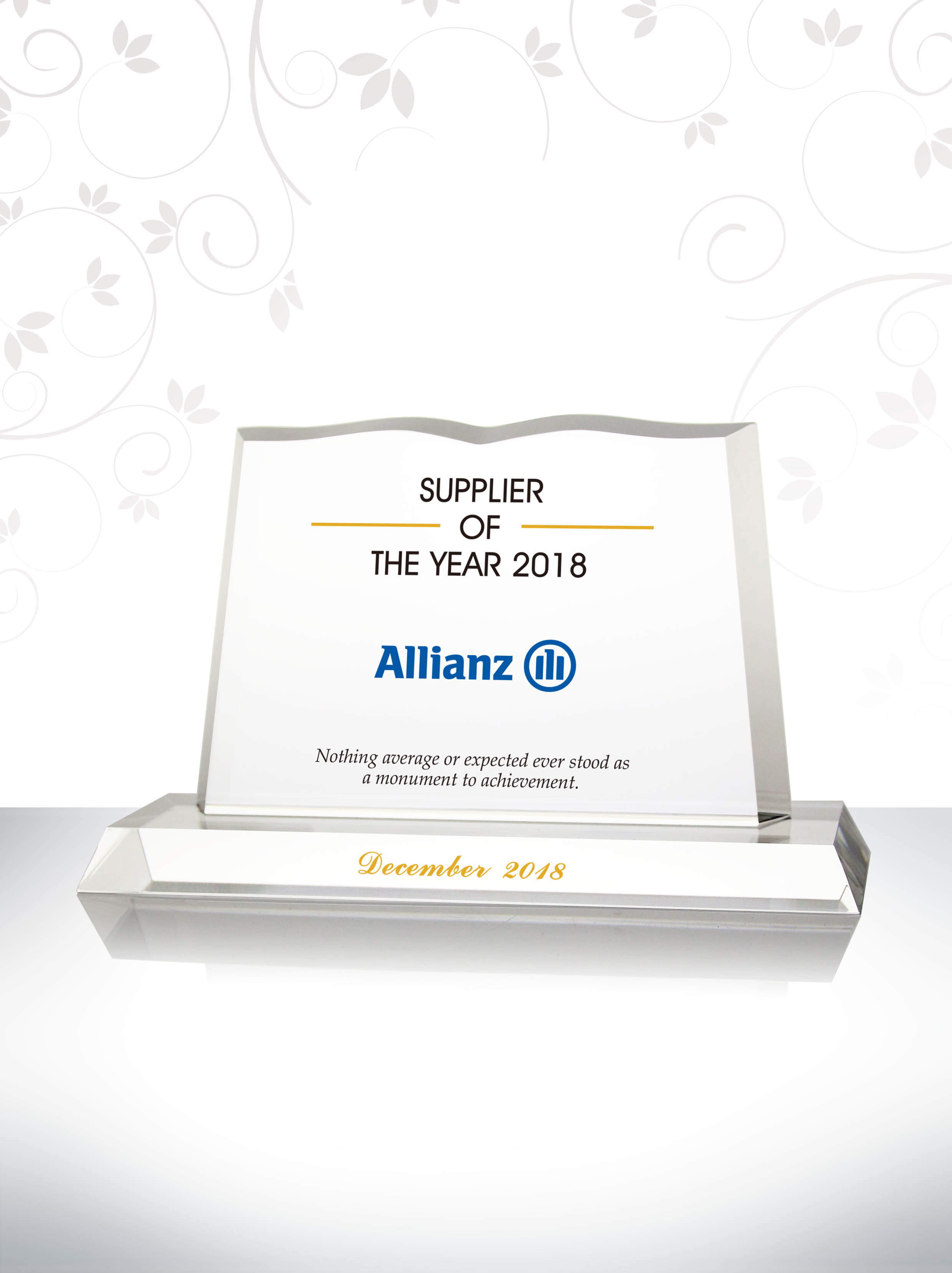 Best Supplier Award Plaque
