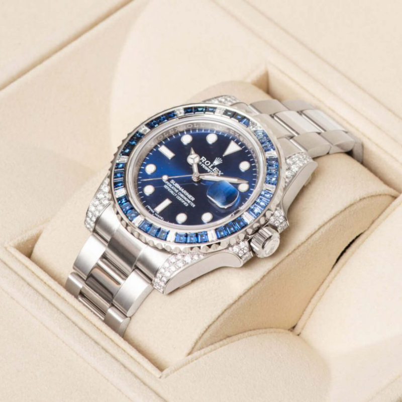 Rolex Submariner Date 116659SABR 18K White Gold Diamonds Sapphires