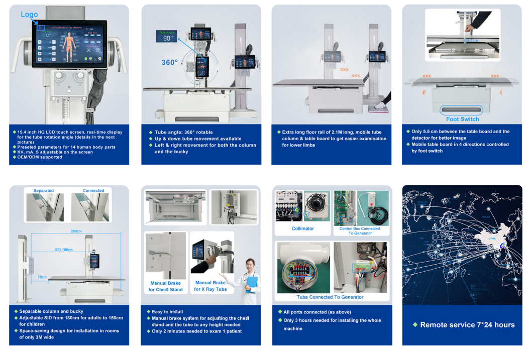 MCDX500 Digital Stationary X Ray Machine With Double Column
