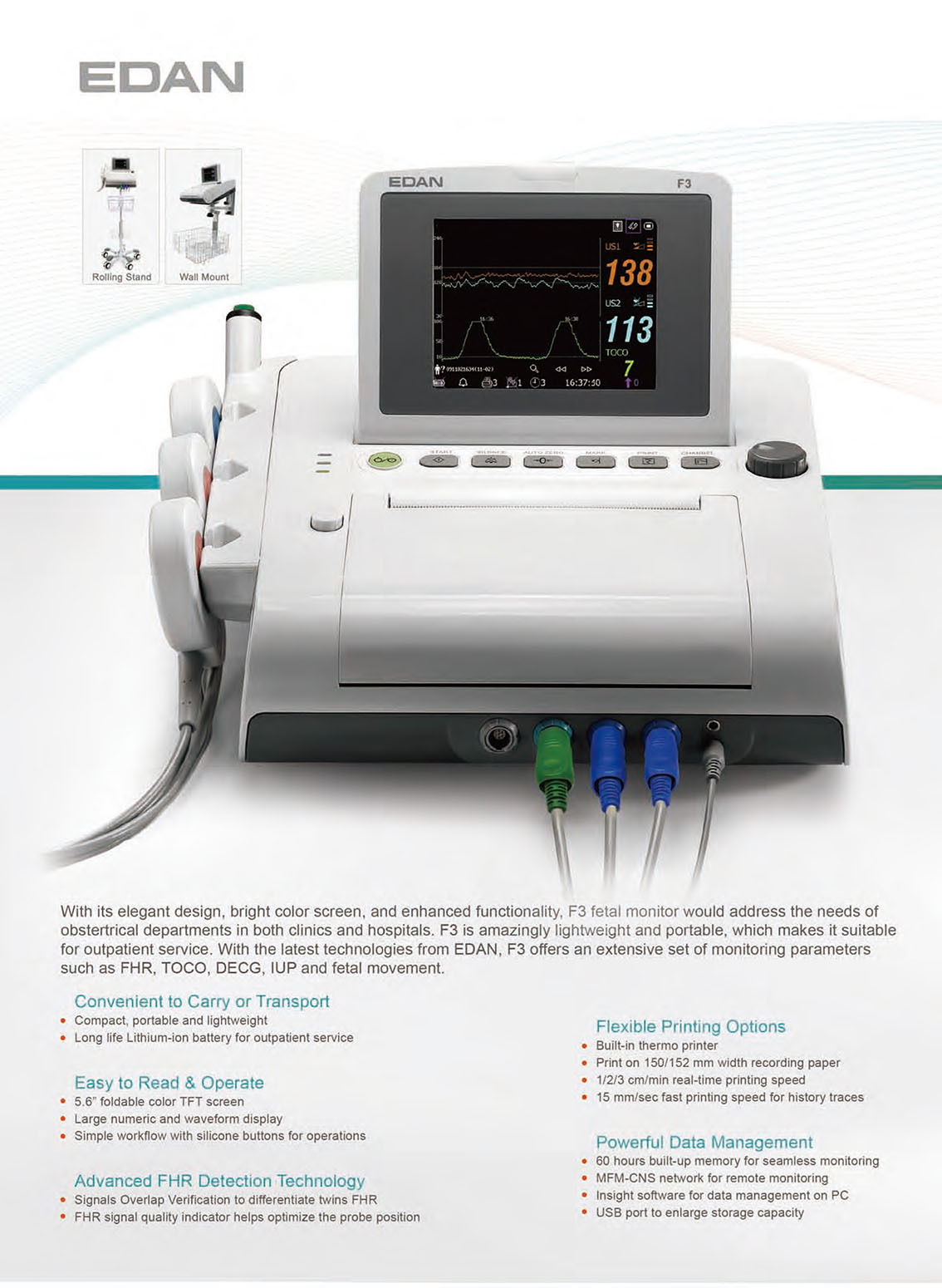 EDAN F3 Maternal Fetal Monitor