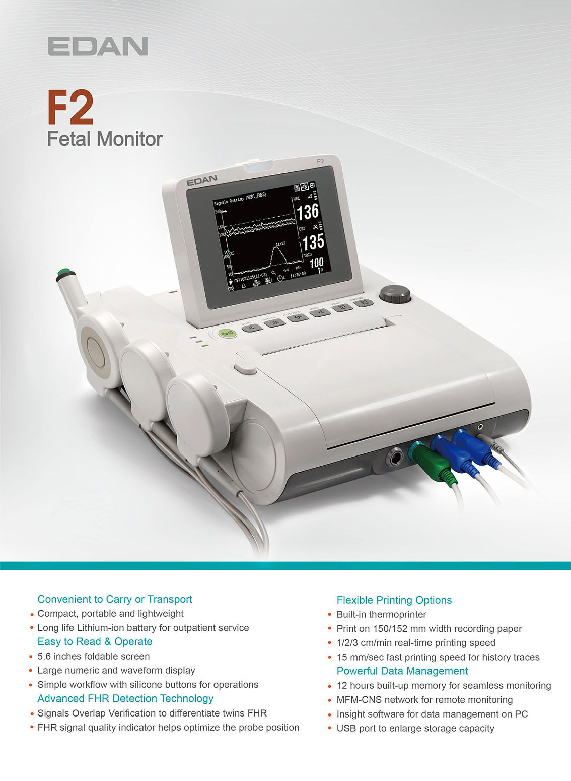 EDAN F2 Portable Fetal Doppler Monitor