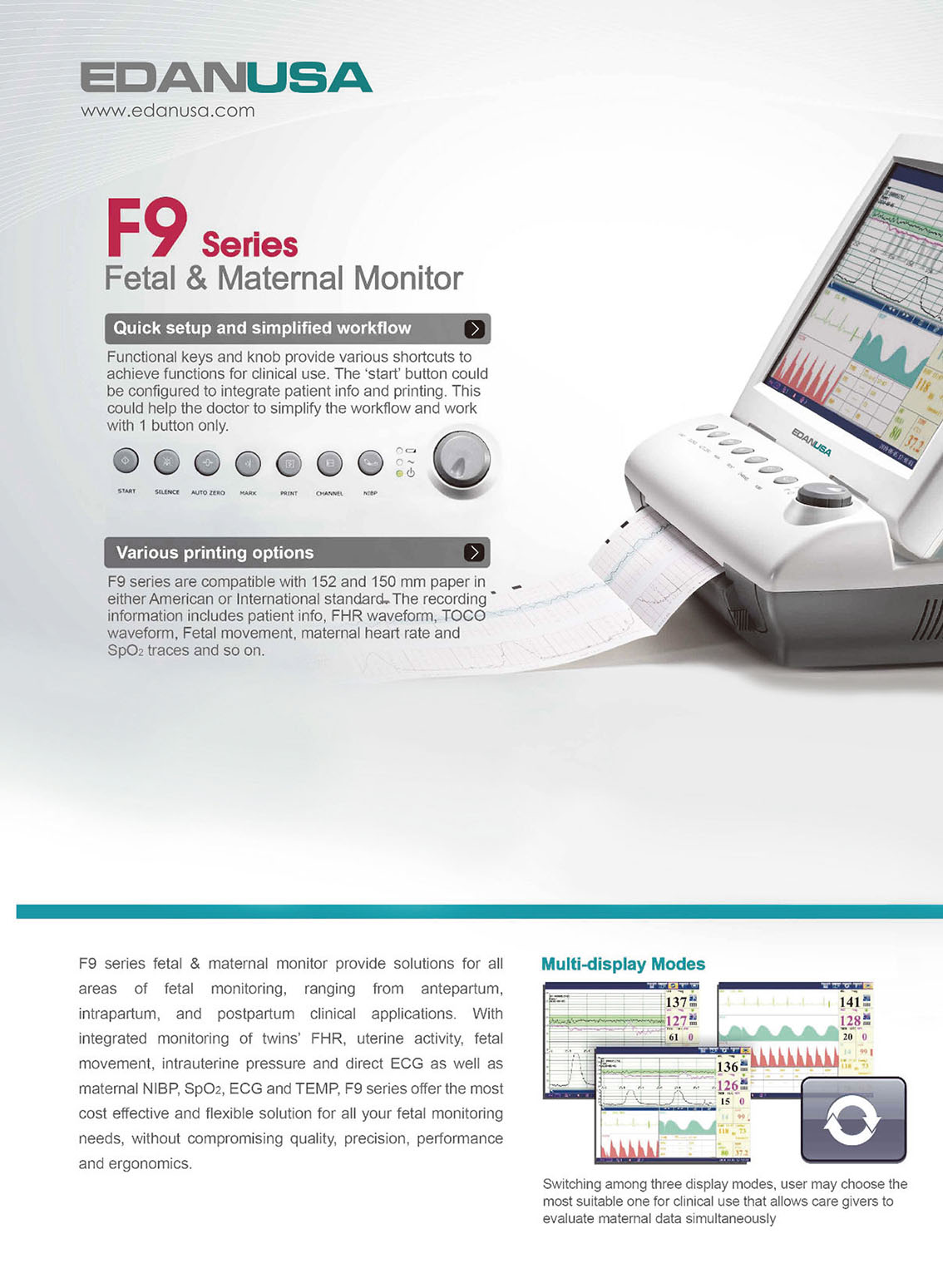 EDAN F9 Fetal Baby Heart Rate Monitor