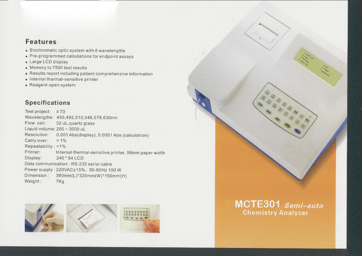 MCTE301 Medical Chemistry Analyzer