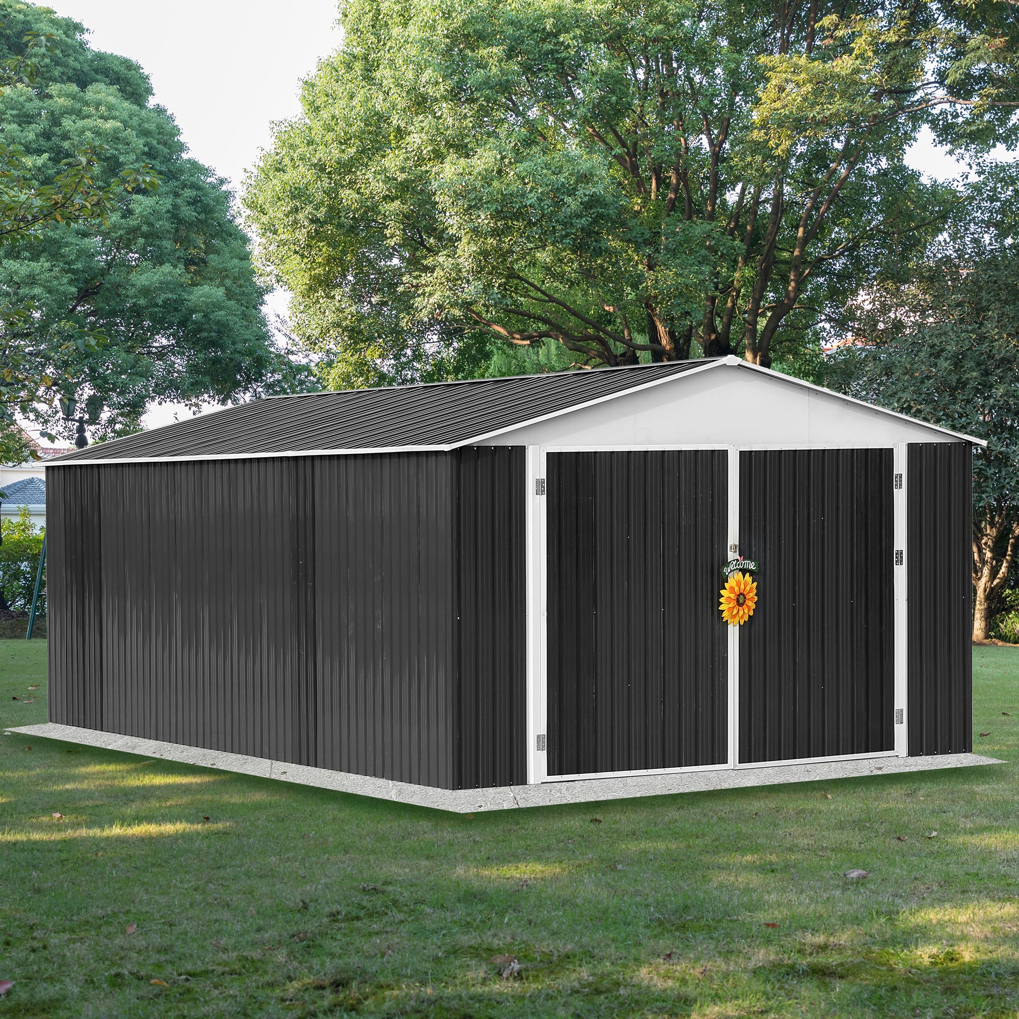 12x19 Feet Metal Car Storage Garage Shed