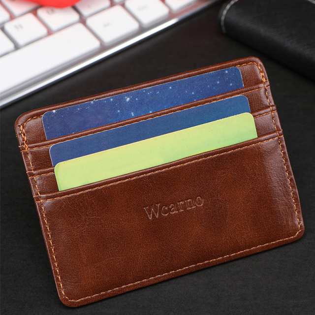 Men's PU minimalist card bag