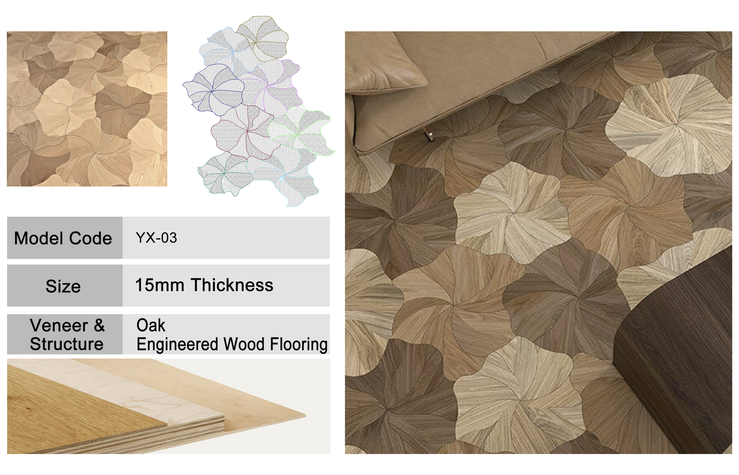 Parquet flooring --- Irregular lotus leaves